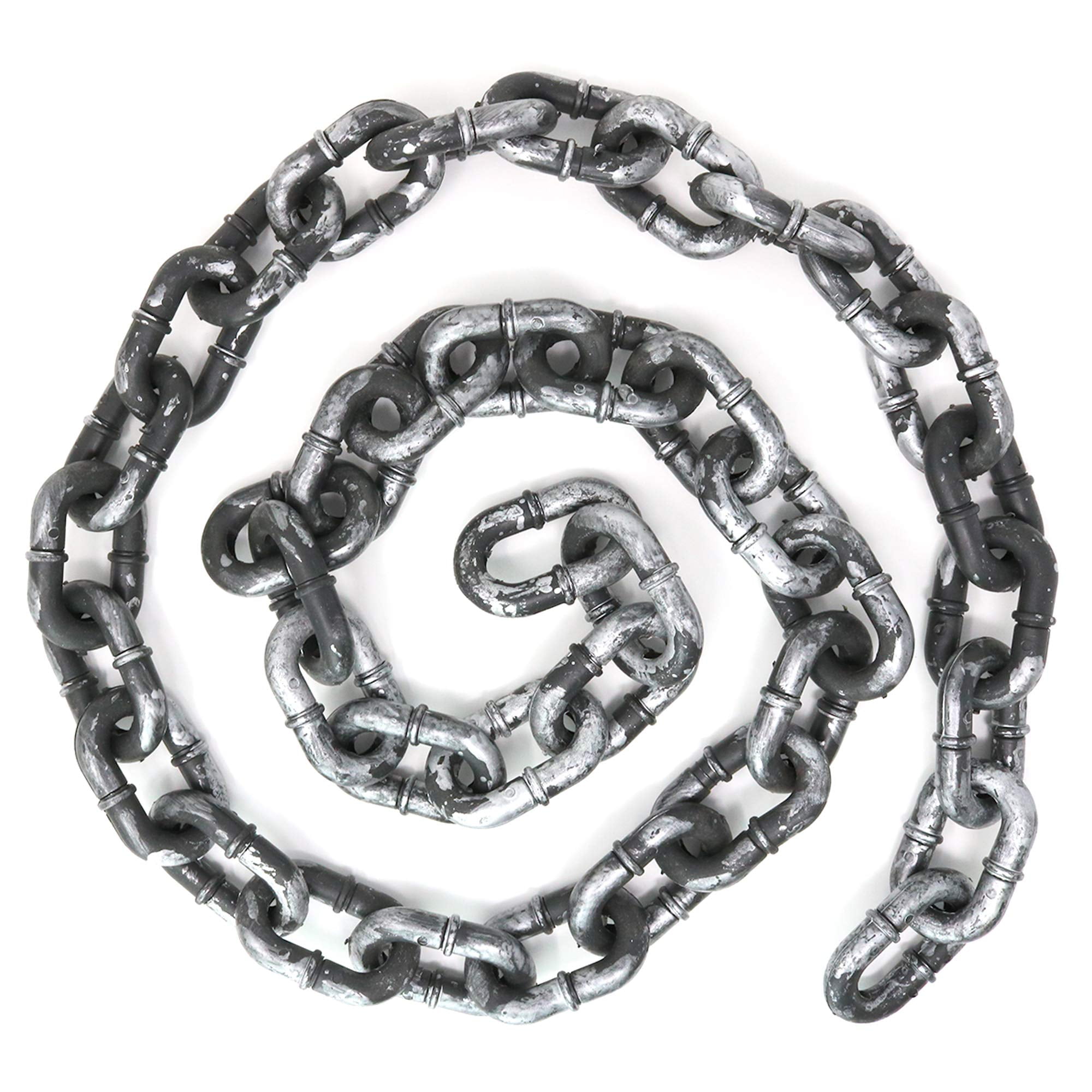 Skeleteen Plastic Link Chain Prop - Black and Silver Removable Large ...