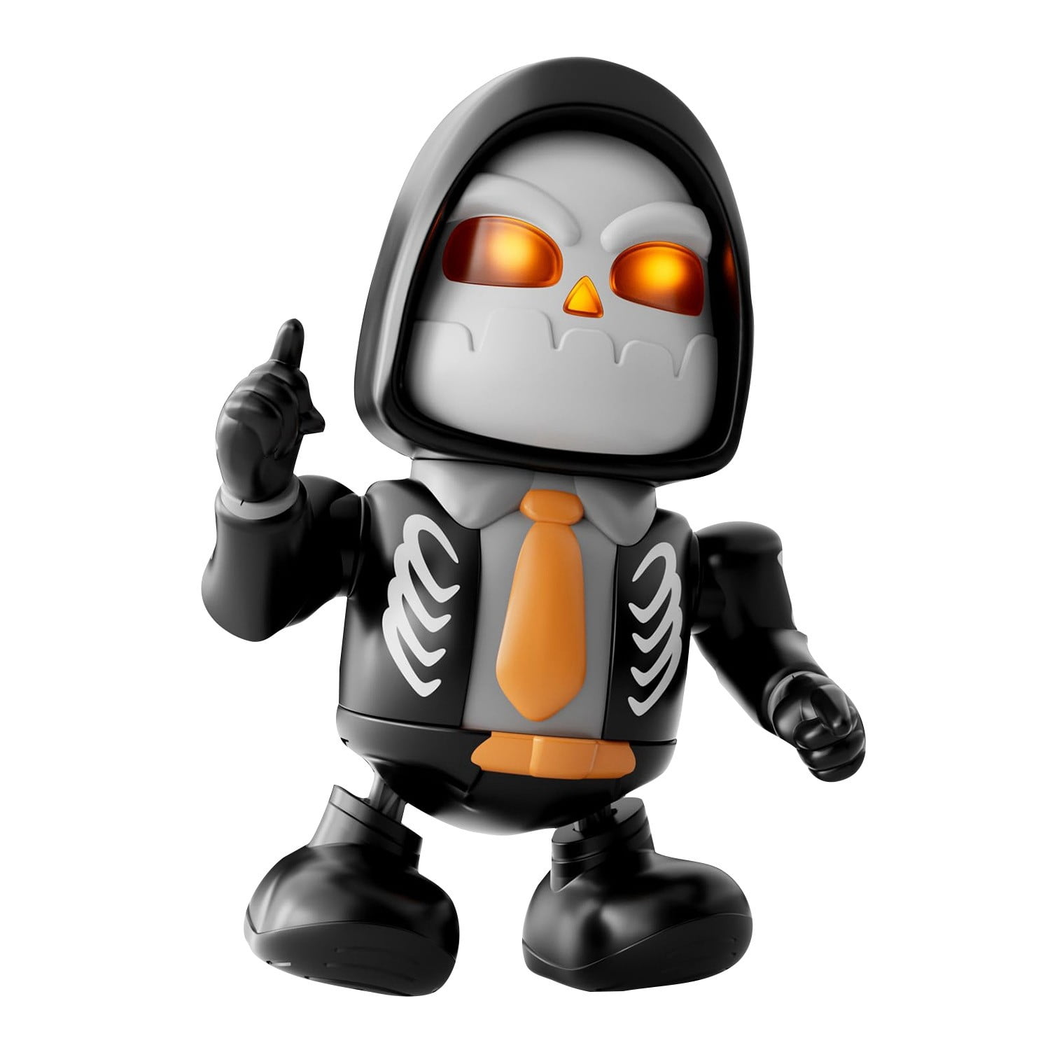 Skeleton Action Figure Toy with Glowing Eyes, Movable Joints, Halloween ...