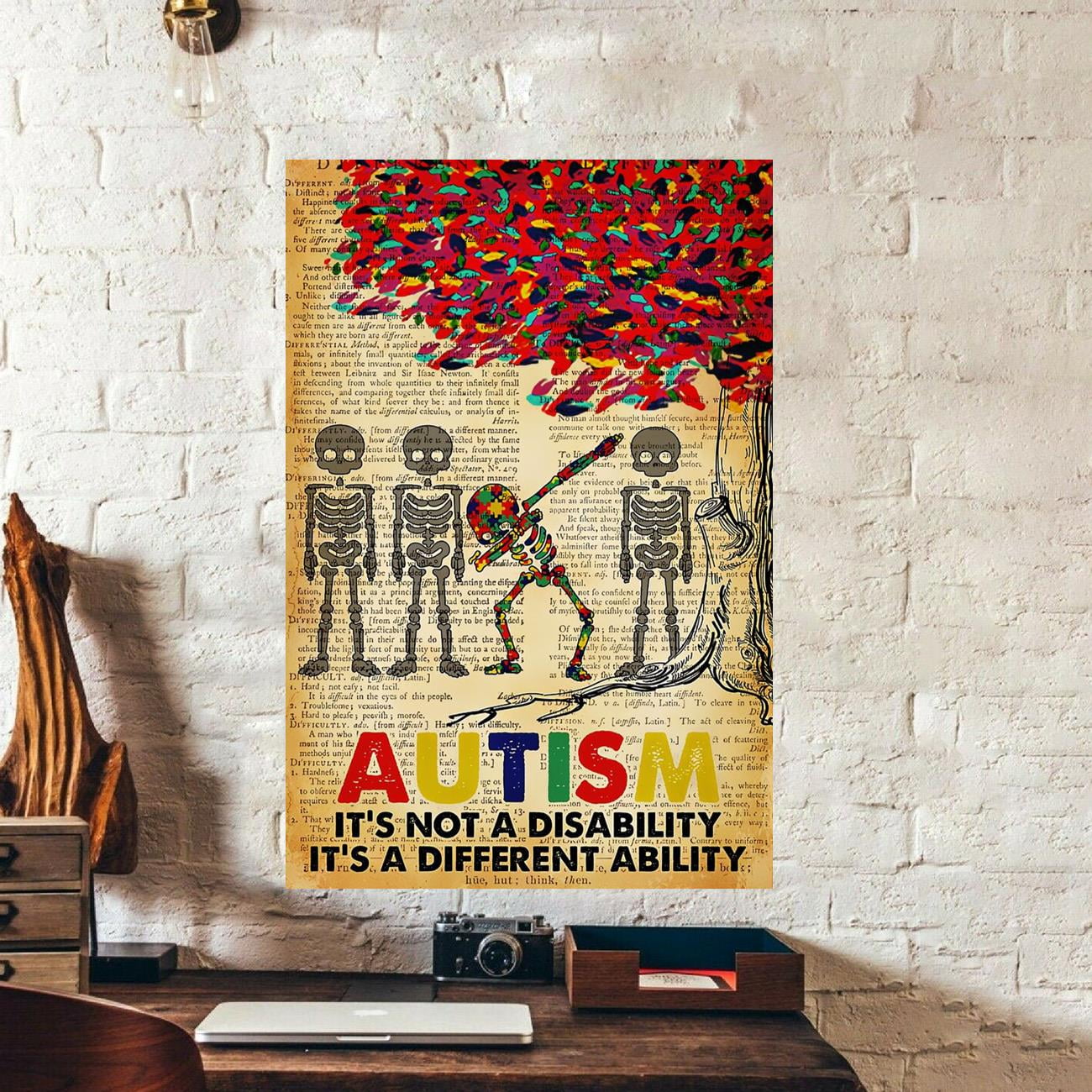 Skeleton Autism It's Not A Disability It's A Different Ability Poster ...