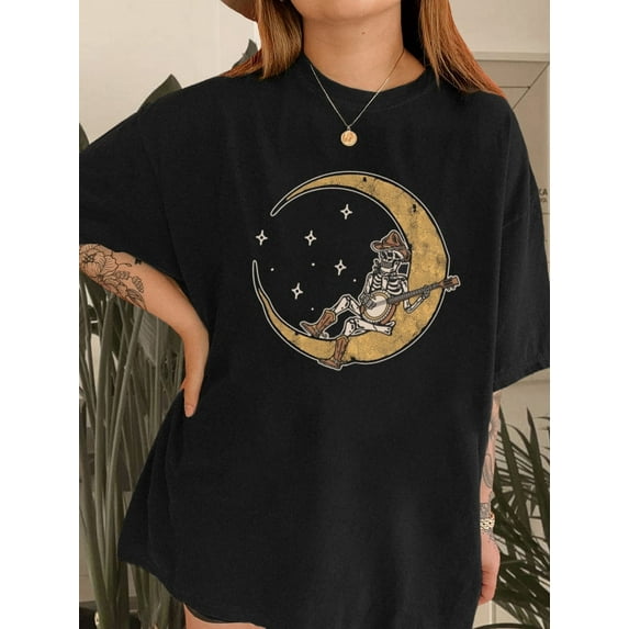 Skeleton Banjo Moon Shirt - Walmart.com