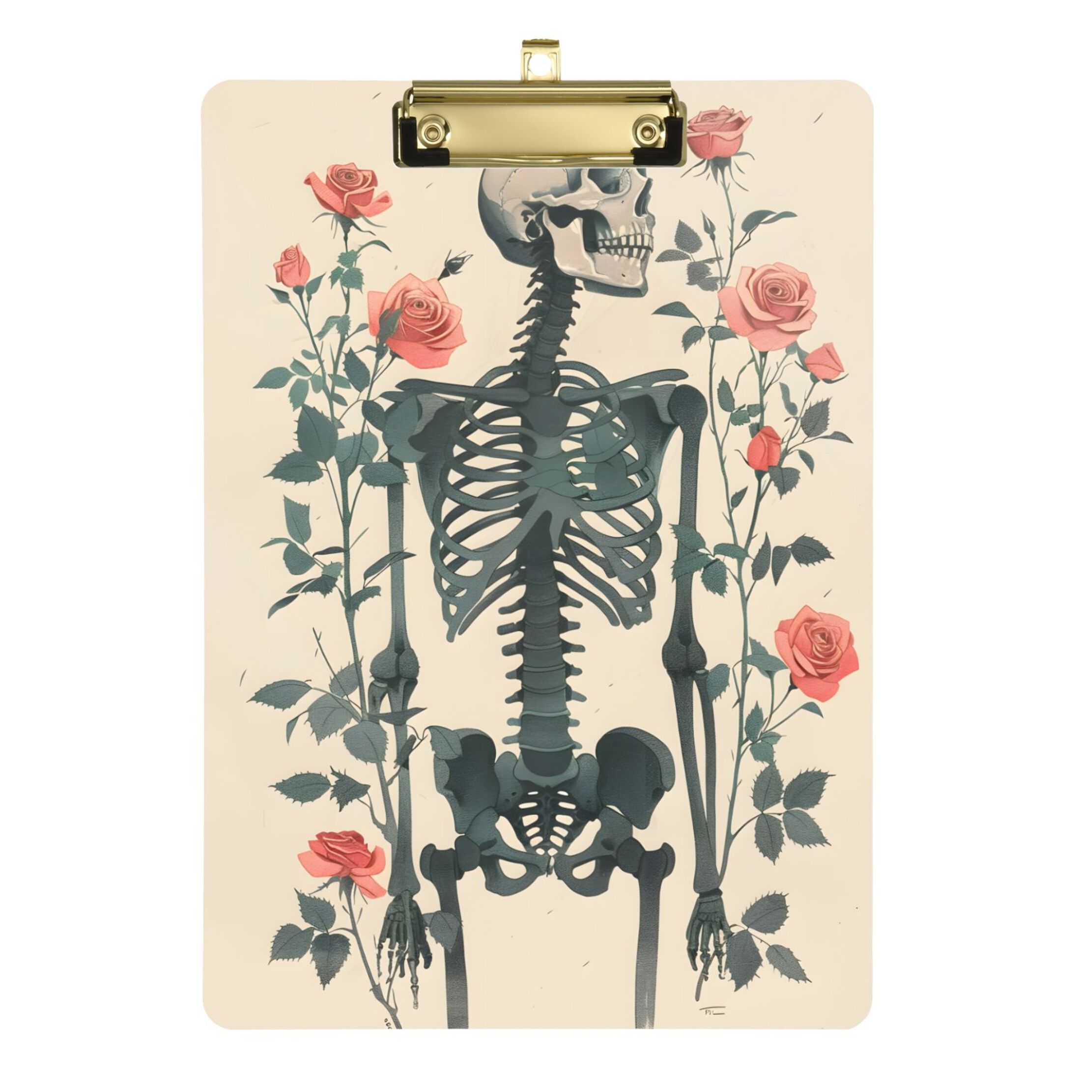 Skeleton Blooming Roses Leaves Acrylic Clipboard Drawing Board ...