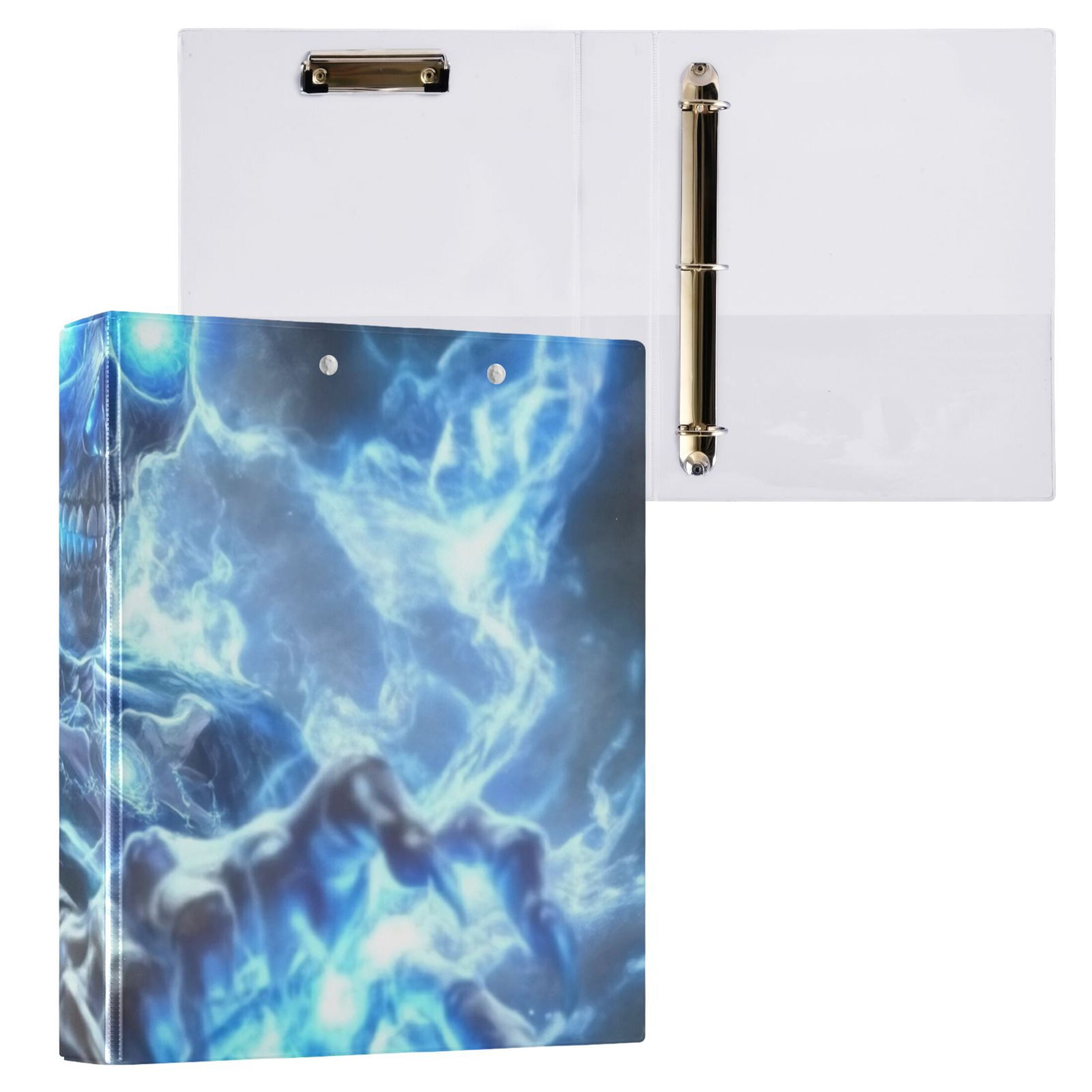 Skeleton Blue Power Round Ring Binder 3 Rings 1.5" Capacity File ...