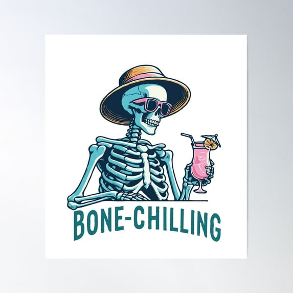 Skeleton Bone Chilling Poster Wall Art, Modern Wall Decor For Living ...