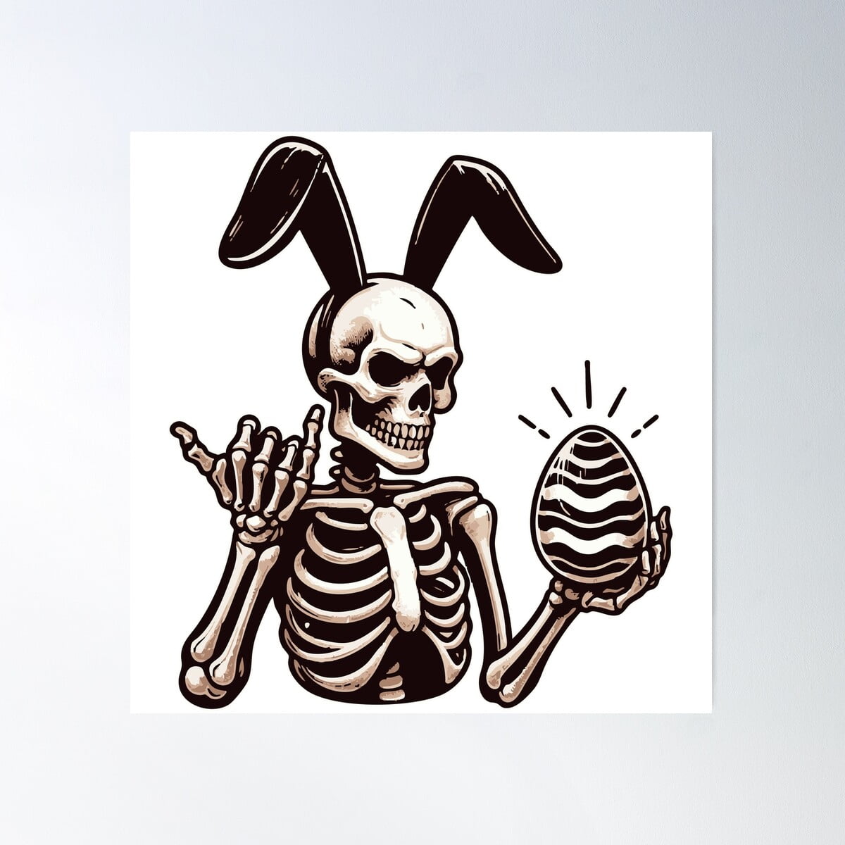 Skeleton Bunny Costume Funny Easter Goth Poster Wall Art, Modern Wall ...