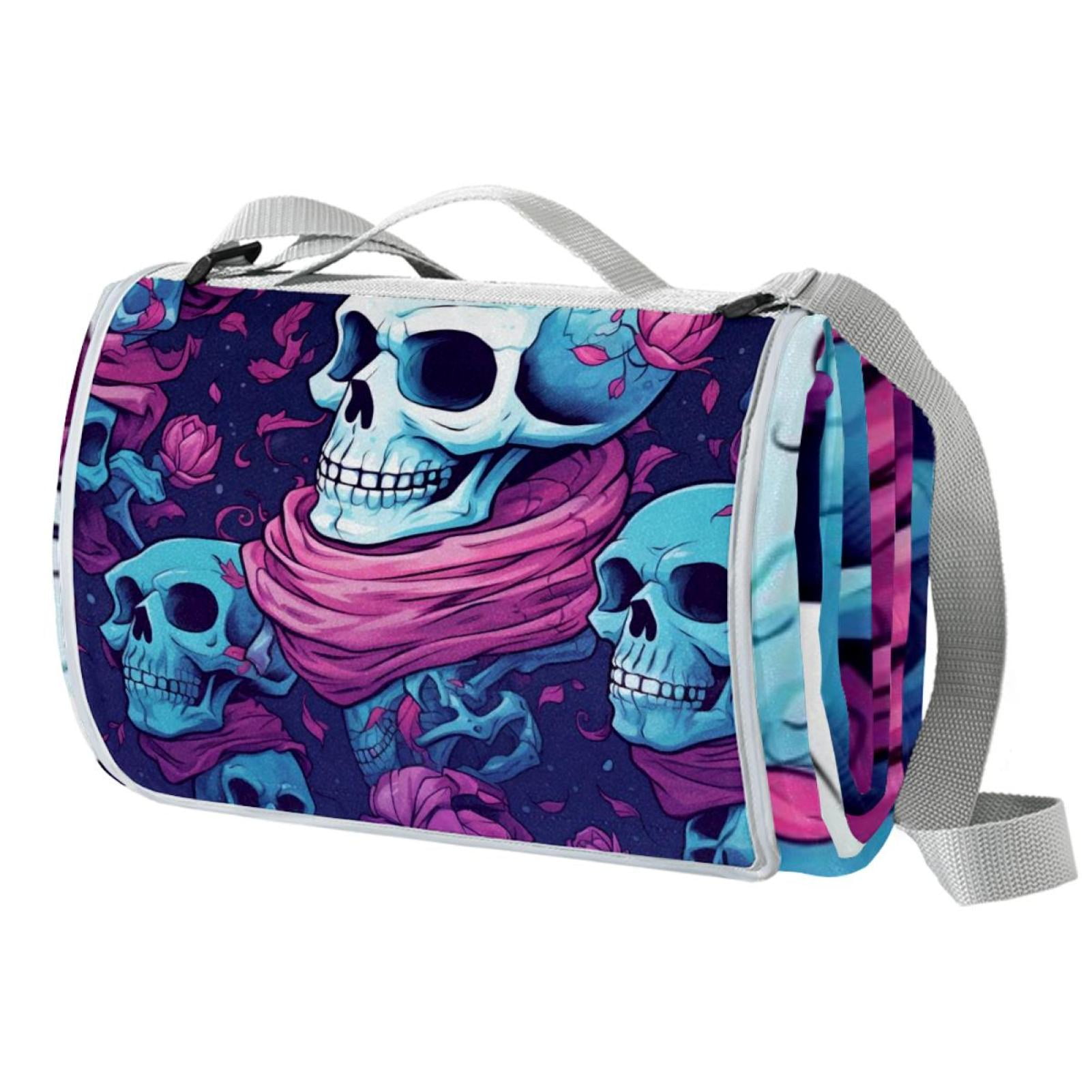 Skeleton Canvas Beach Blanket Picnic Mat | Lightweight & Durable ...