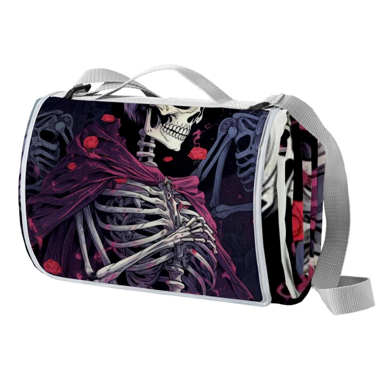 Skeleton Canvas Beach Blanket - Picnic Mat Outdoor Waterproof Sand ...