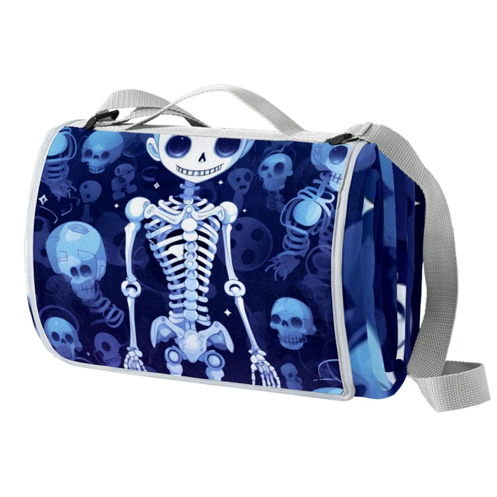 Skeleton Canvas Picnic Blanket Waterproof Foldable Outdoor Mat for ...