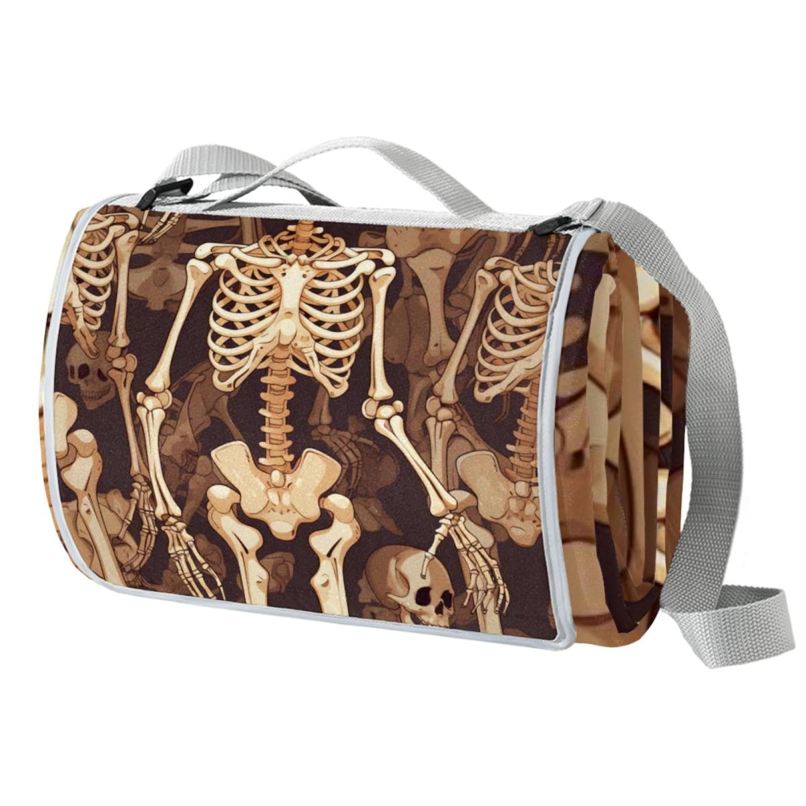 Skeleton Canvas Picnic Mat Beach Blanket Waterproof Portable Outdoor ...