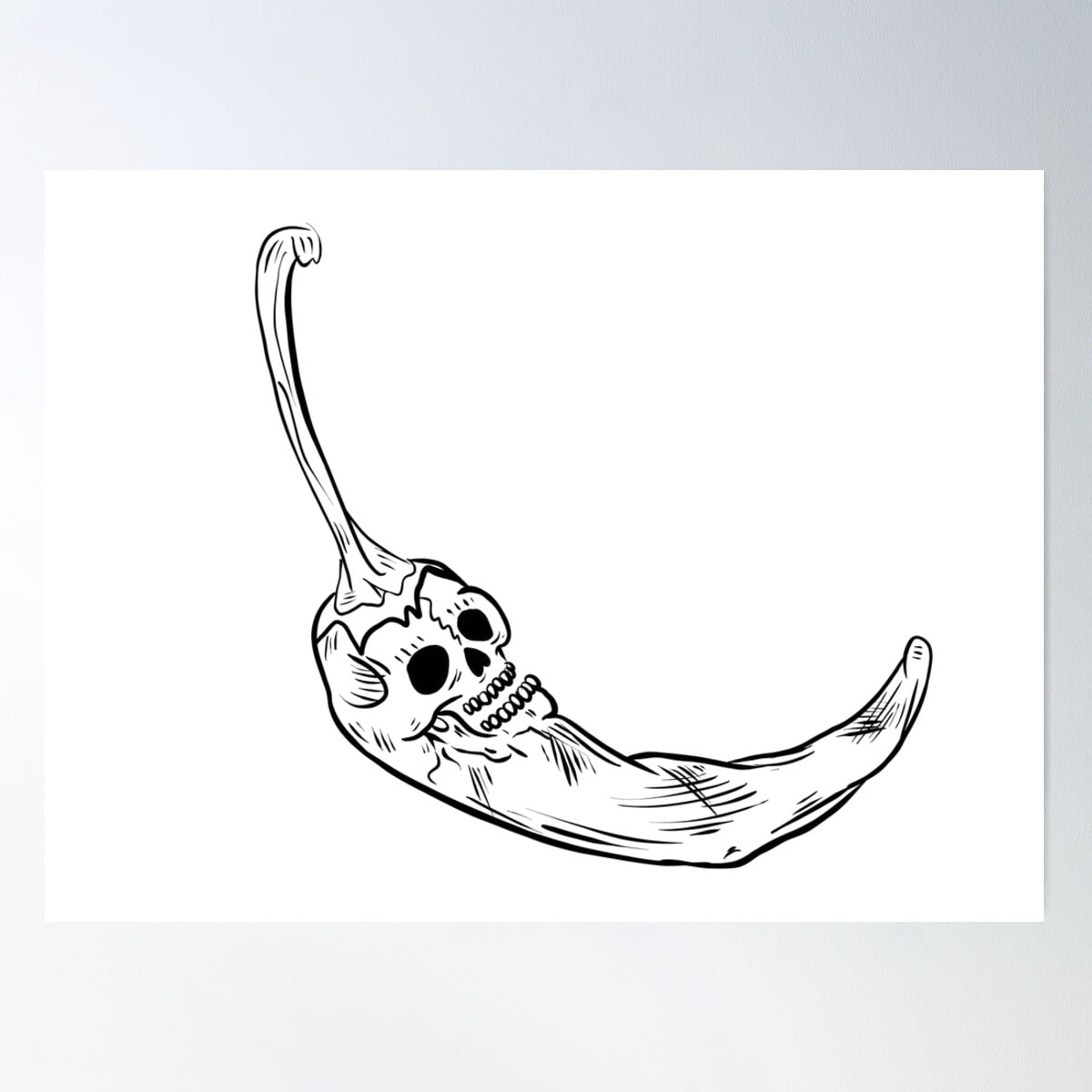 Skeleton Chilli Pepper Hot Gothic Scary Vegetable Sticker Tote Bag ...