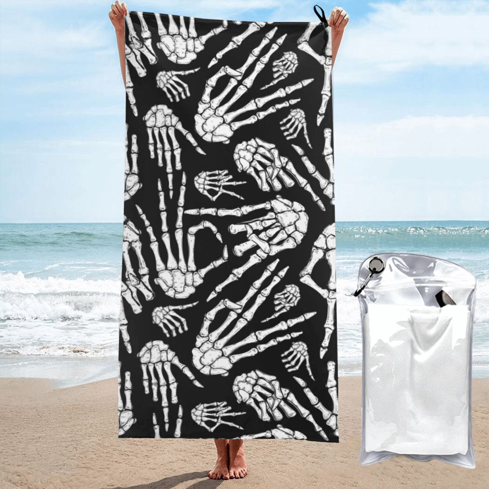 Skeleton Clawfiber Quick Dry Towel,Beach Towels Good Water Absorption ...