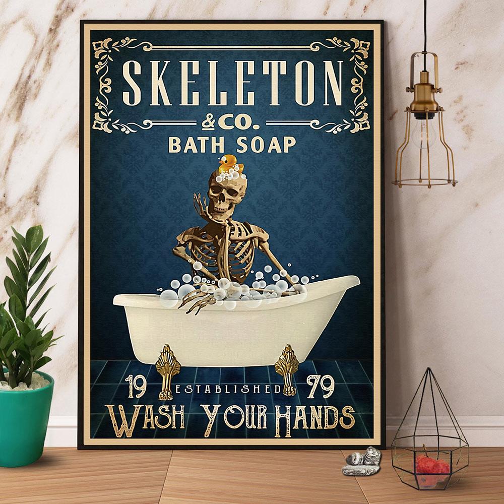 Skeleton &Co Bath Soap Wash Your Hands Paper Poster No Frame Matte Wall ...