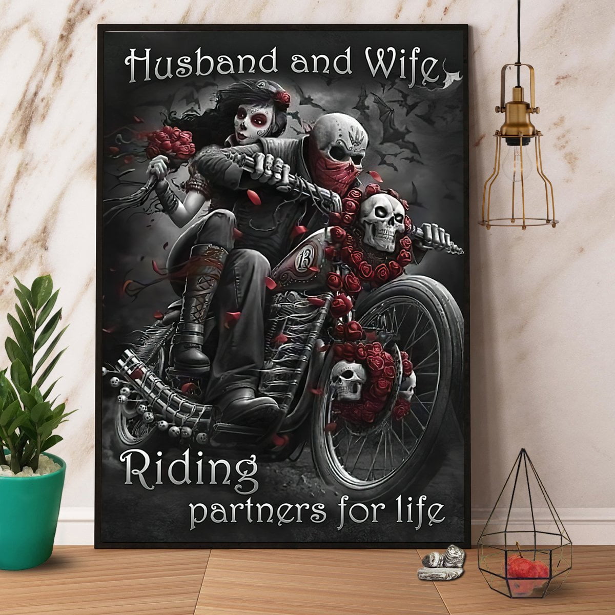 Skeleton Couple Motorbike Husband And Wife Riding Partners For Life ...