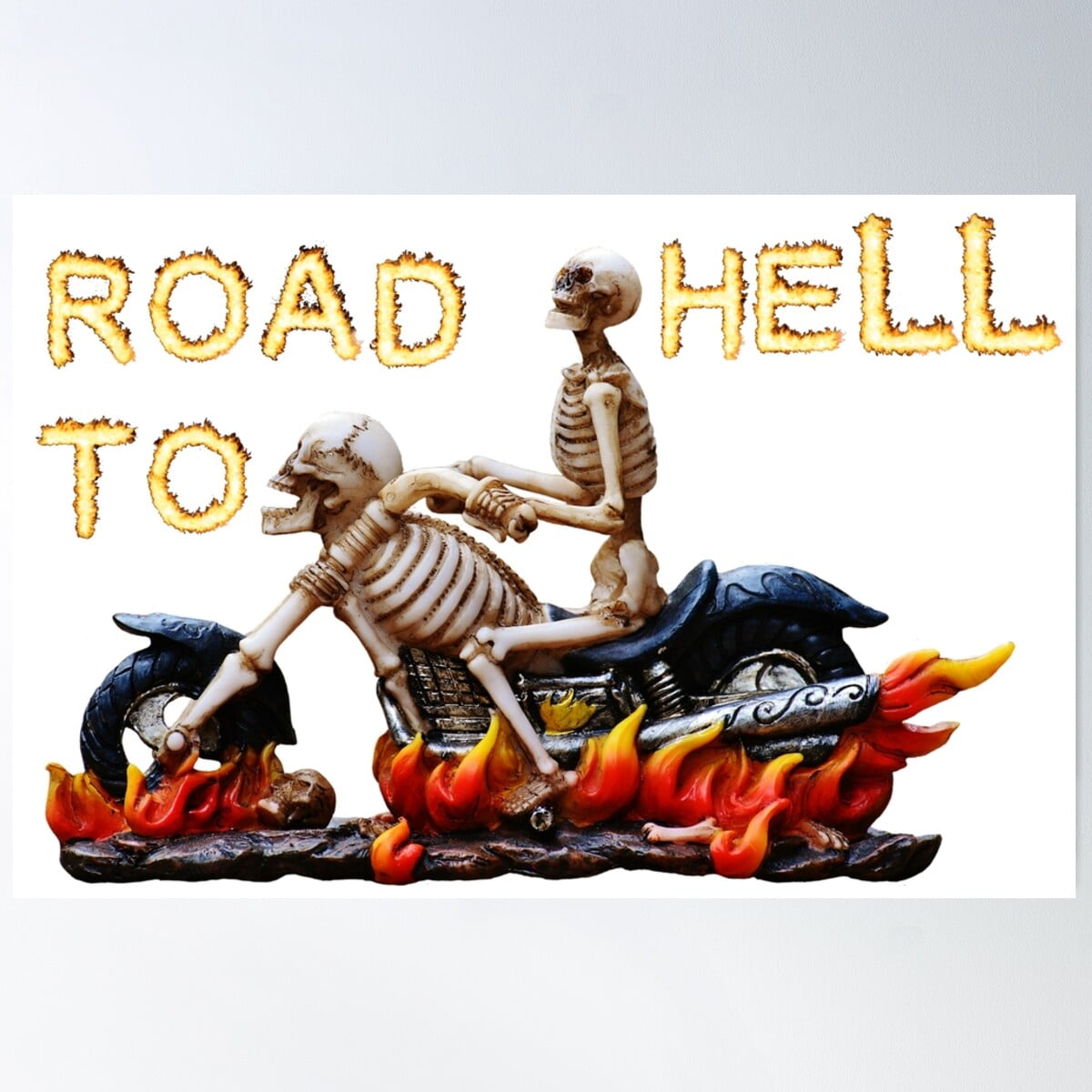 Skeleton Couples On Motorcycle On Fire Skeleton On Motorcycle Skeleton Hell Skeleton Road To ...