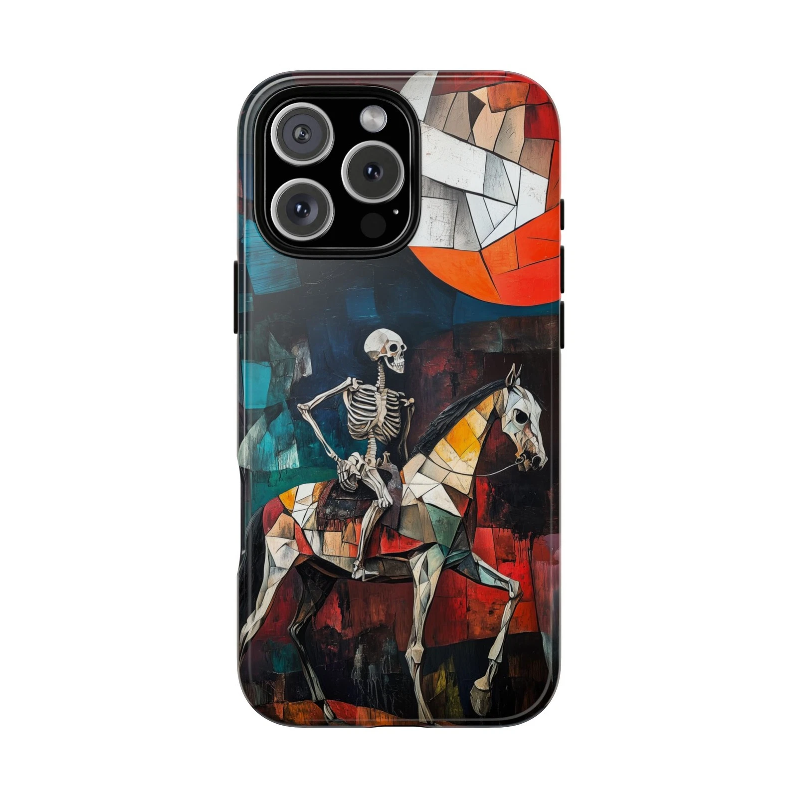 Skeleton Cubist Art Protective Case for iPhone 11 up to 17 Pro Max ...
