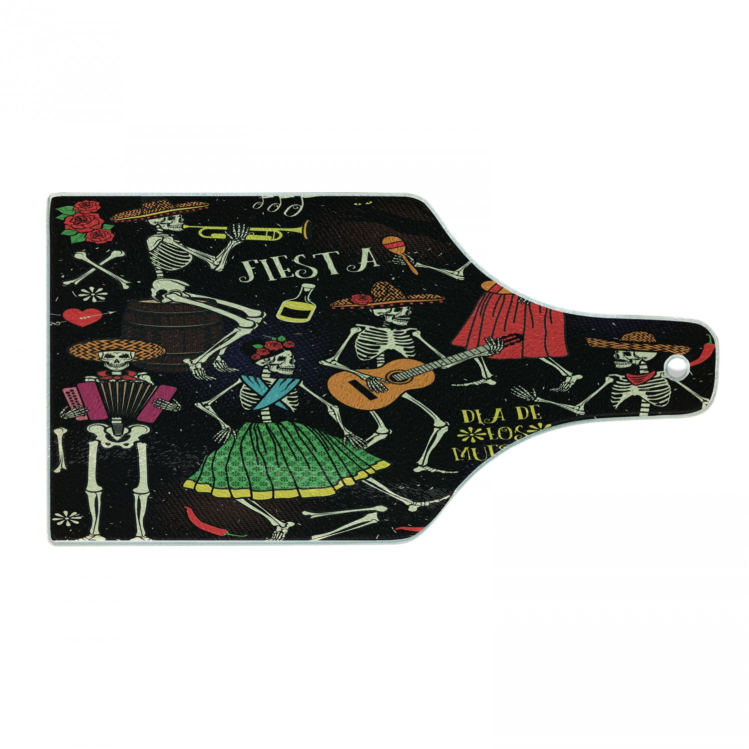 Skeleton Cutting Board, Dia de los Muertos Fiesta Themed Image with ...