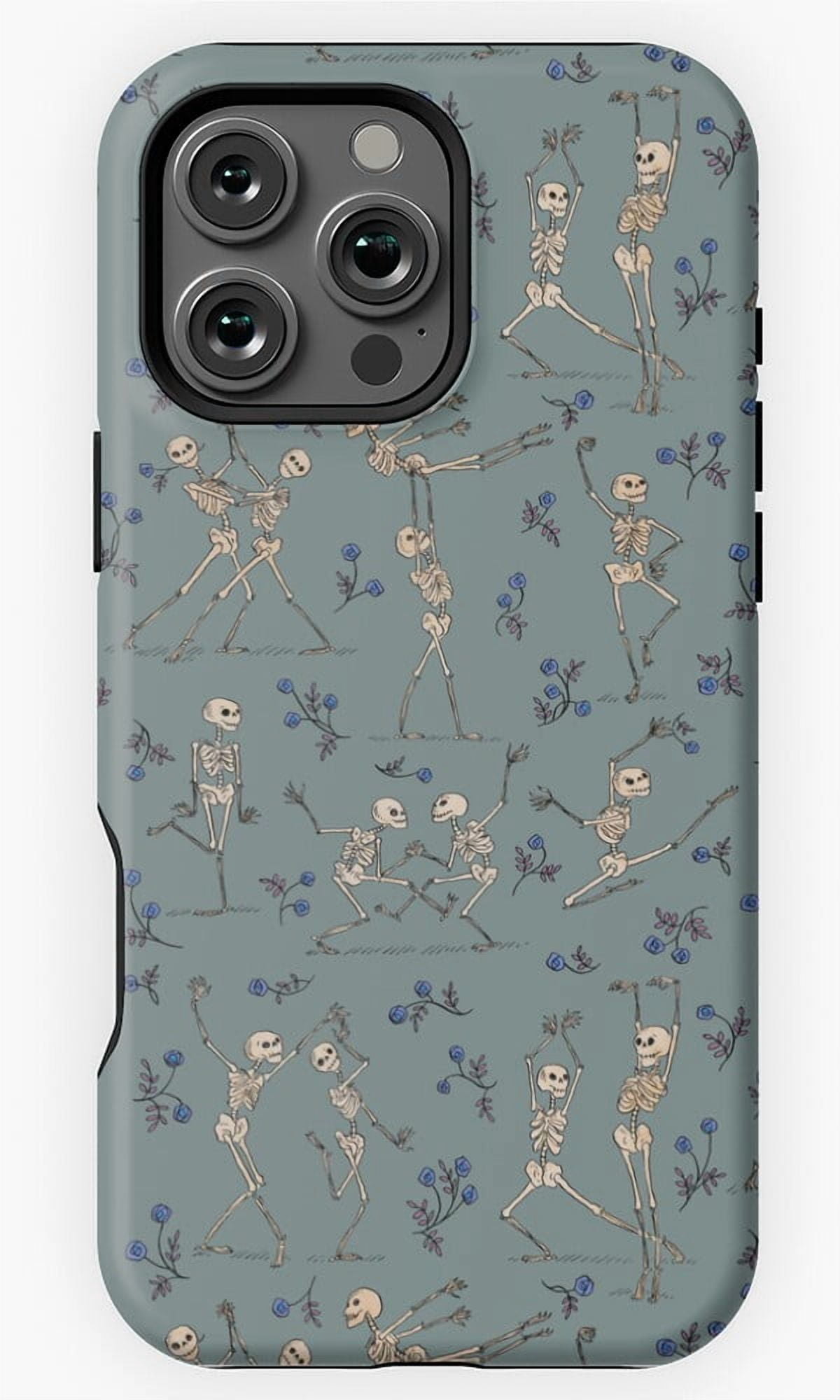 Skeleton Dance Blue Funny Cartoon Art iPhone 11–16 Pro Max Compatible ...