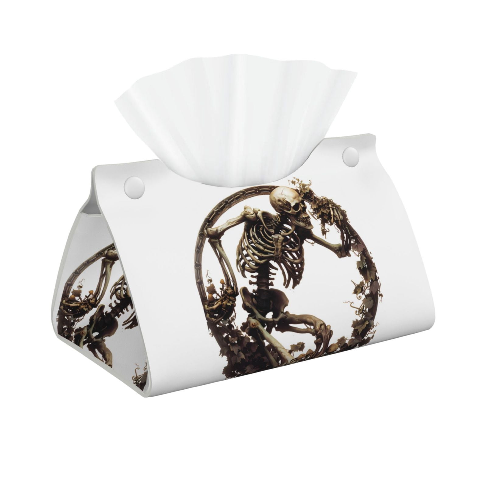Skeleton Dance with Mushrooms Leather Tissue Box Cover - Long PVC ...