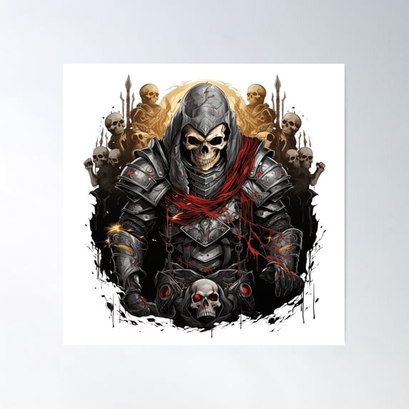 Skeleton Death Knight Poster Wall Art, Modern Wall Decor For Living ...