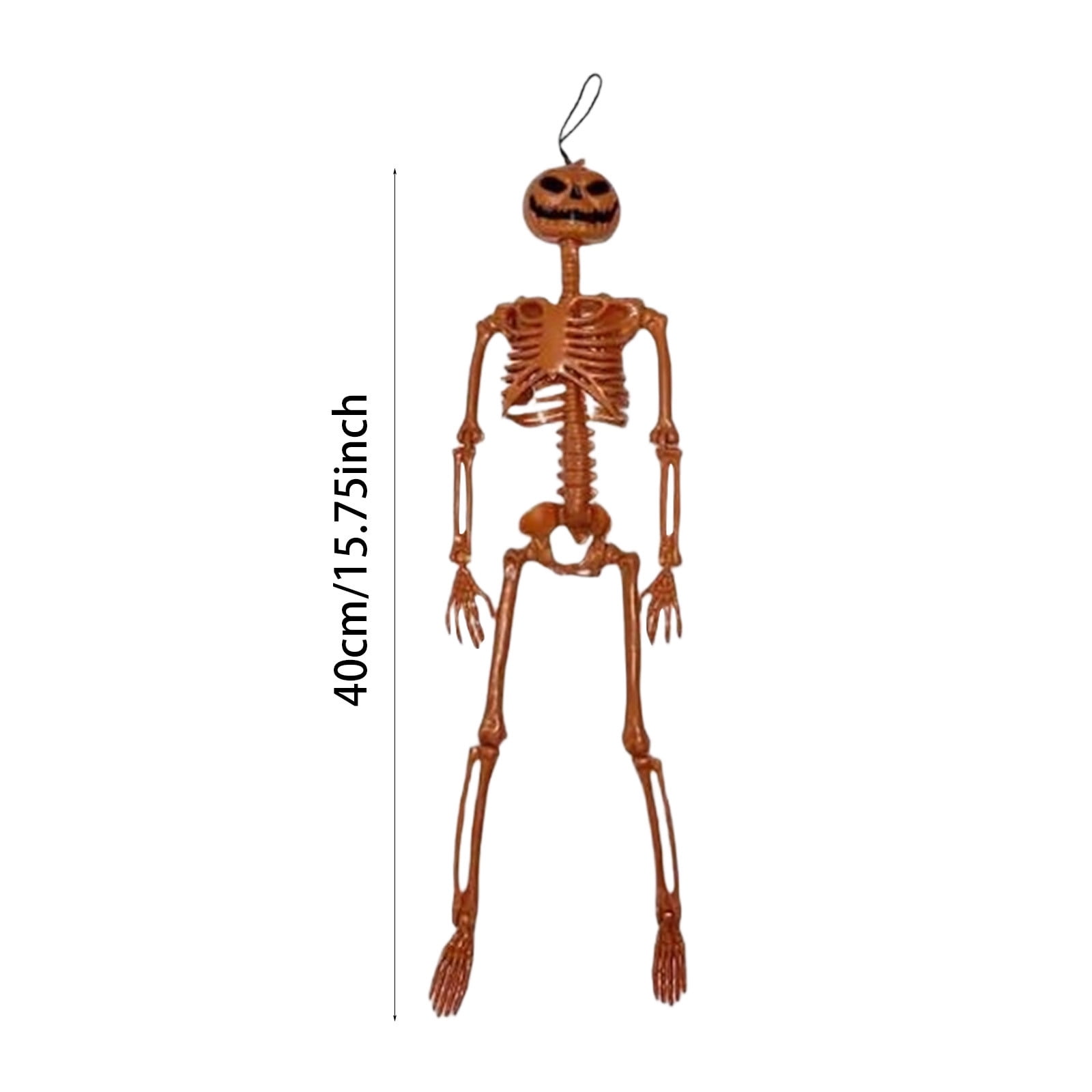 Skeleton Decor,Posable Hanging Pumpkin Skeleton Plastic Halloween ...
