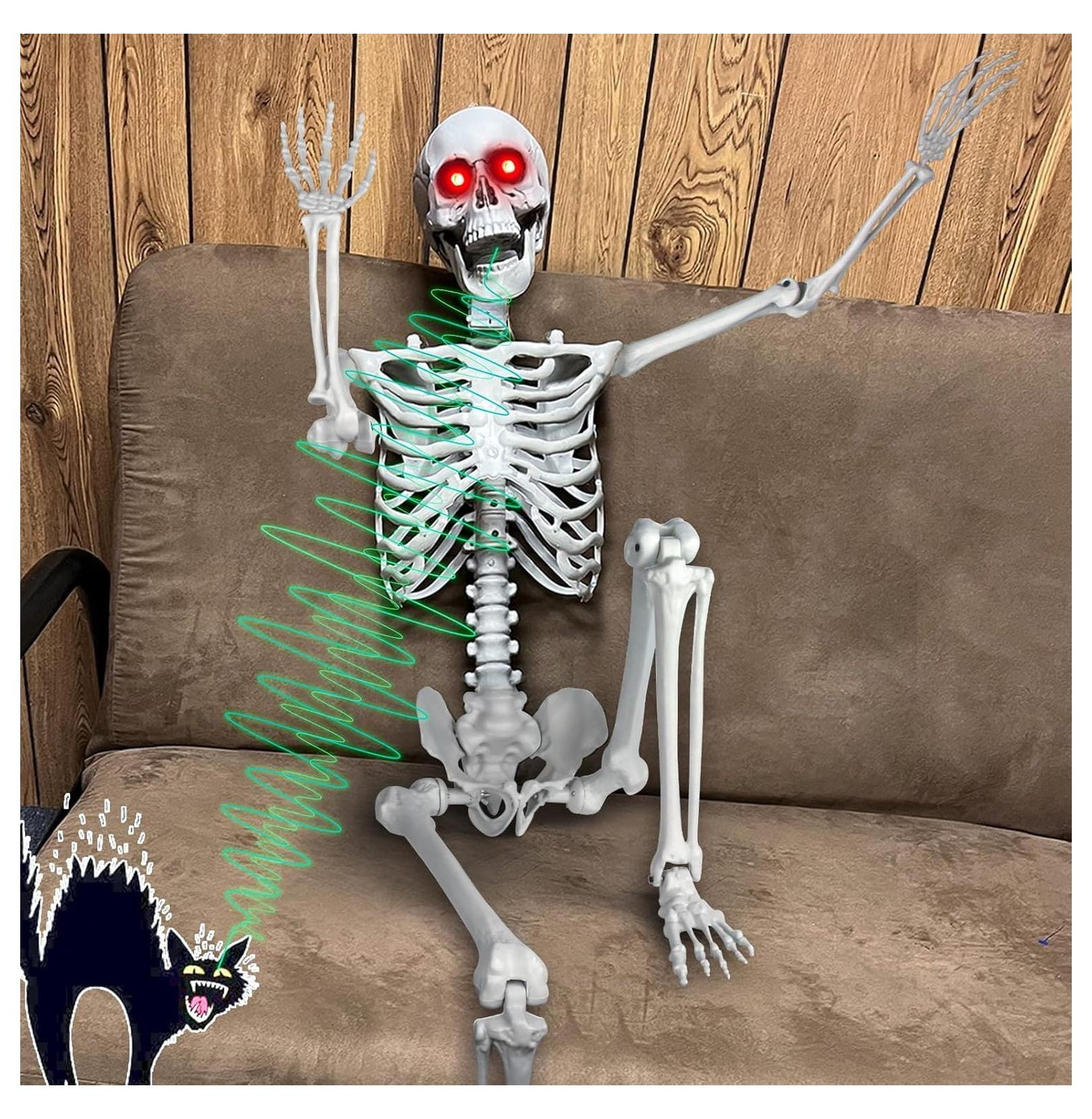 Skeleton Decorations Poseable - 5.5FT Life Size Skeleton and Stay Human ...