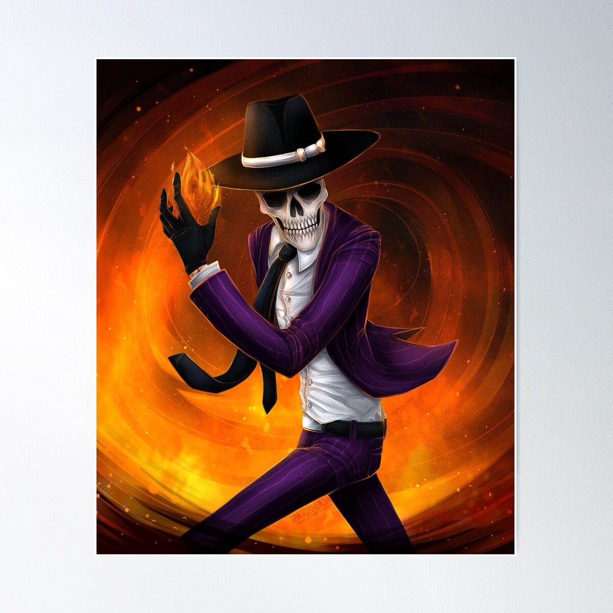 Skeleton Detective (Bg) Poster Wall Art, Modern Wall Decor For Living ...