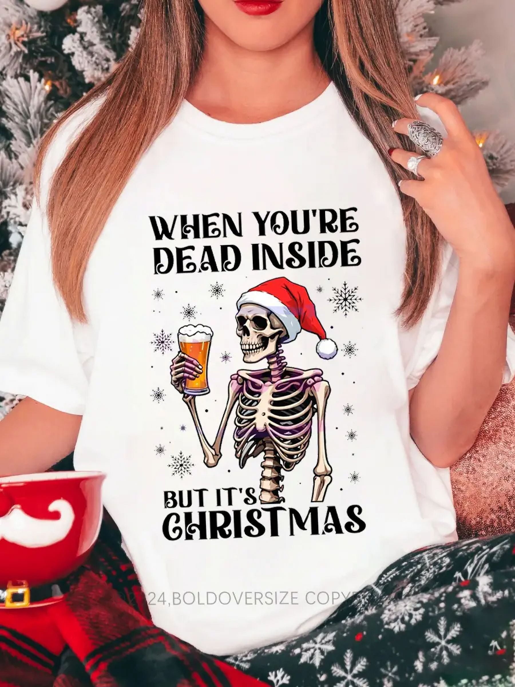 Skeleton Drinking Beer T-Shirt - Walmart.com