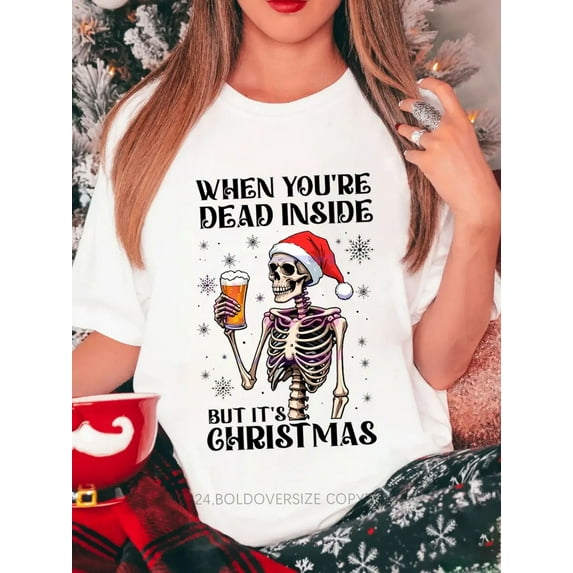 Skeleton Drinking Beer T-Shirt - Walmart.com
