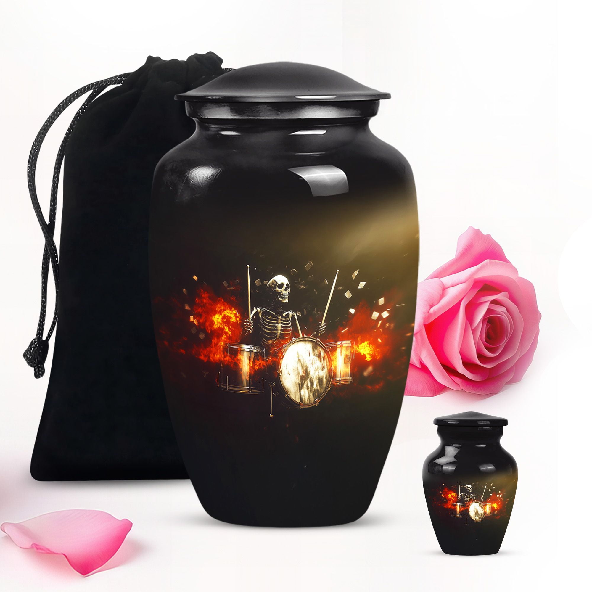 Skeleton Drum Set Large memorial urns for human ashes adult female ...