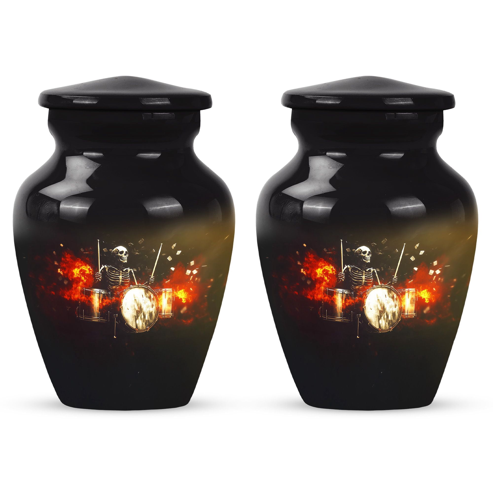 Skeleton Drum Set mini cremation urns for human ashes - memorial ...