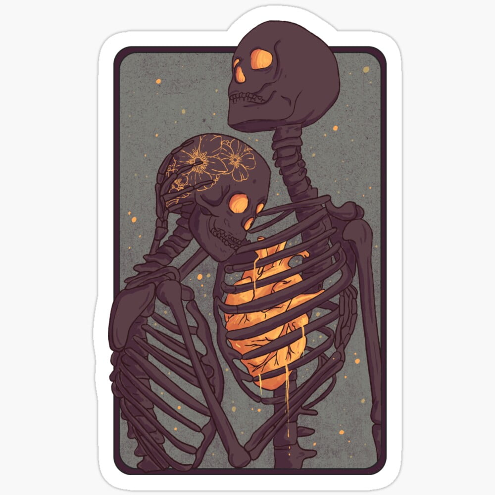 Skeleton Embrace Sticker Phone Decal Water Bottle Stickers Car Decals ...
