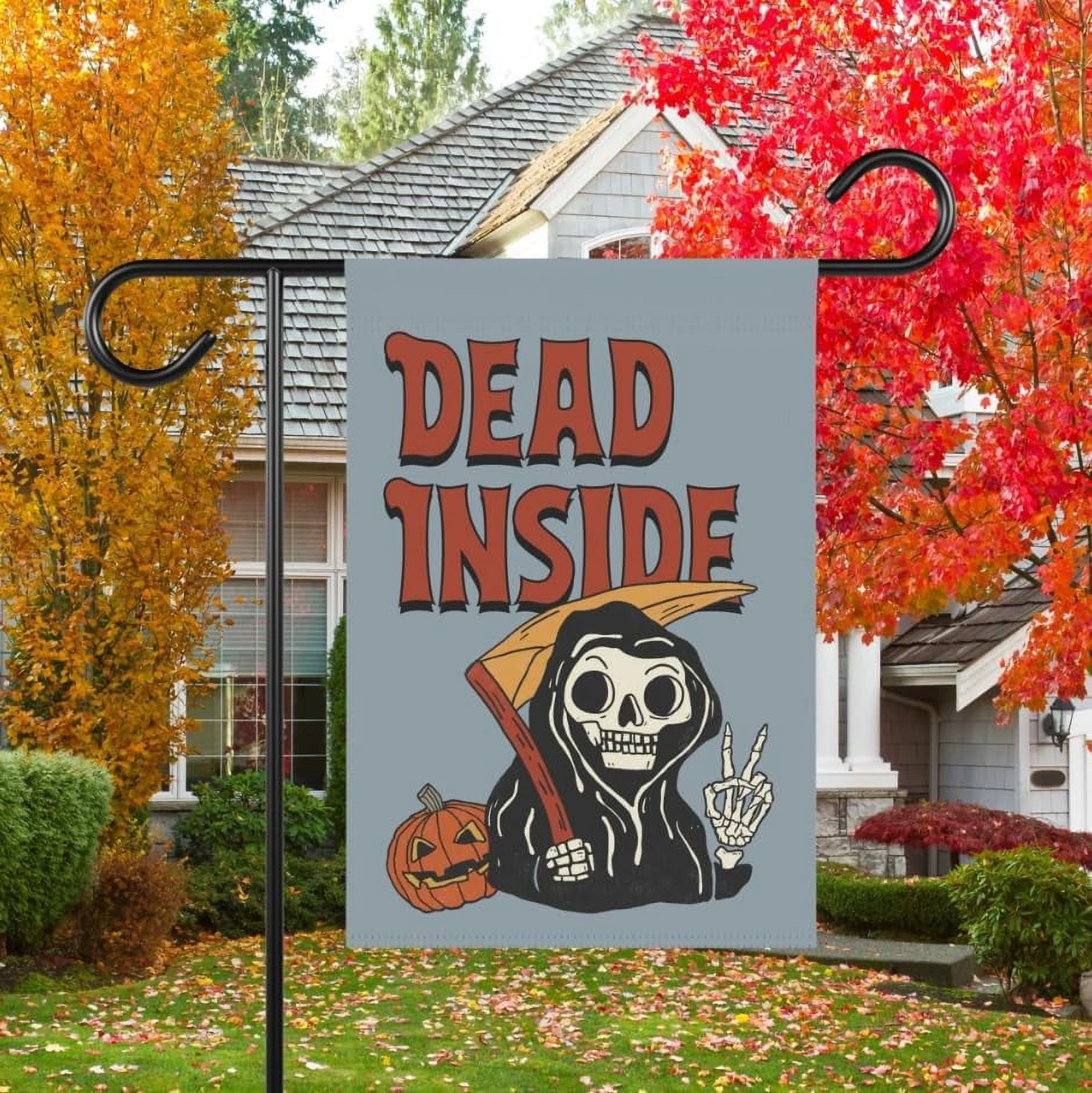 Skeleton Fall Autumn Pumkin Garden Modern Entry Flag House Banner ...