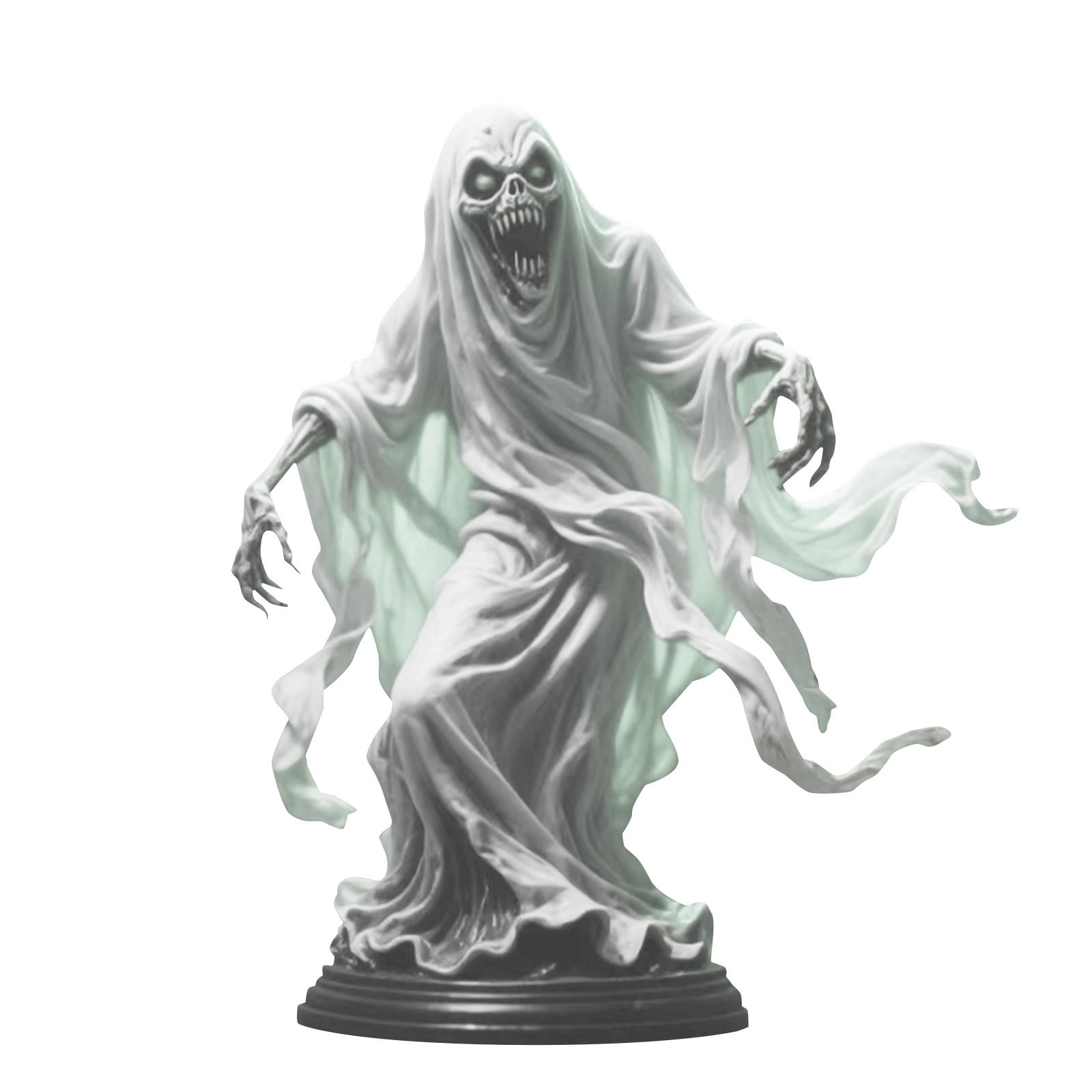 Skeleton Figurine,White & Skeleton Gothic Halloween Sculpture for Eerie ...