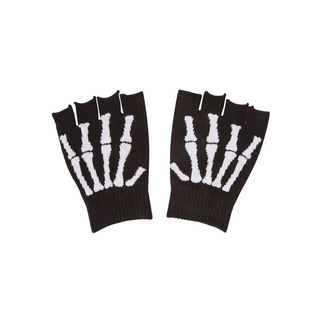 Skeleton Fingerless Black Winter Gloves - Walmart.com
