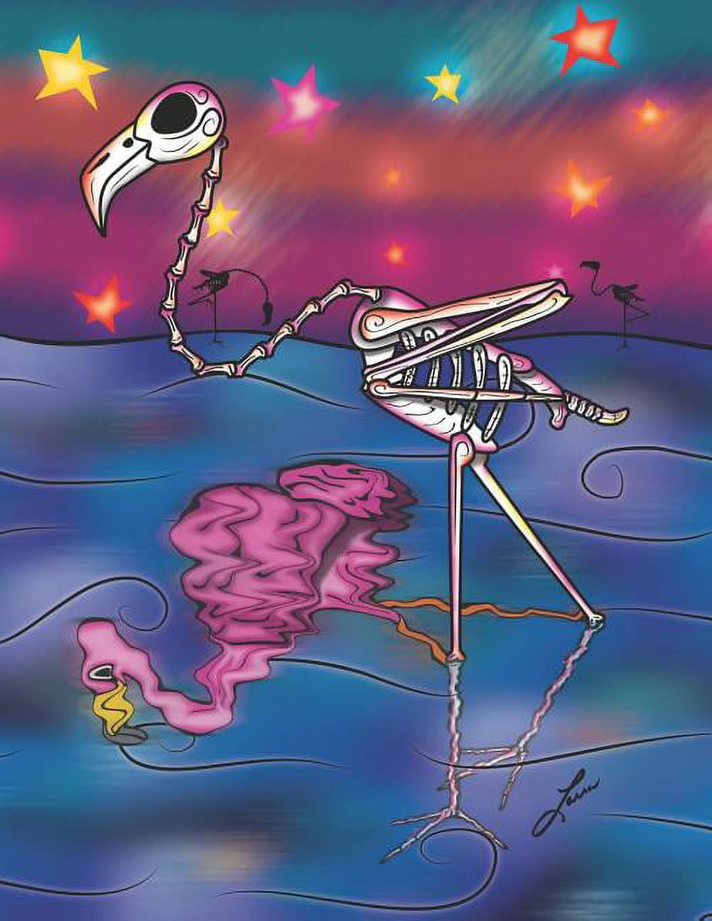 Skeleton Flamingo Journal - Illusions: Day of the Dead Flamingo ...