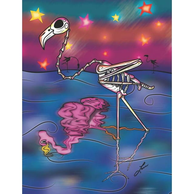 Skeleton Flamingo Journal - Illusions: Day of the Dead Flamingo ...