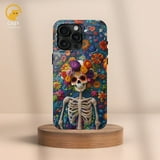 Skeleton Floral Day of the Dead Sugar Skull Phone Case with iPhone 17 ...