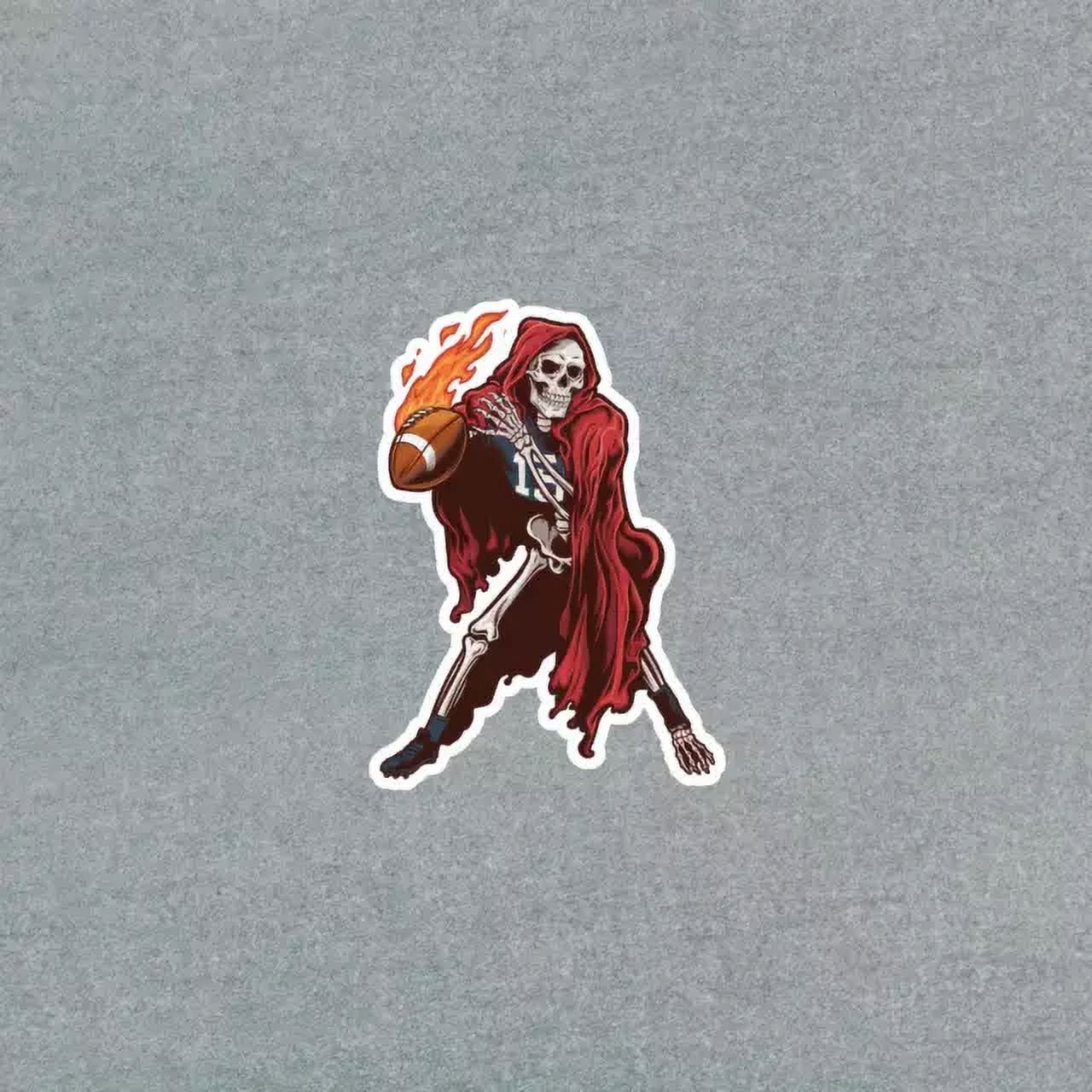 Skeleton Football Player Flaming Sports Skull Sticker Decalphone Decal ...