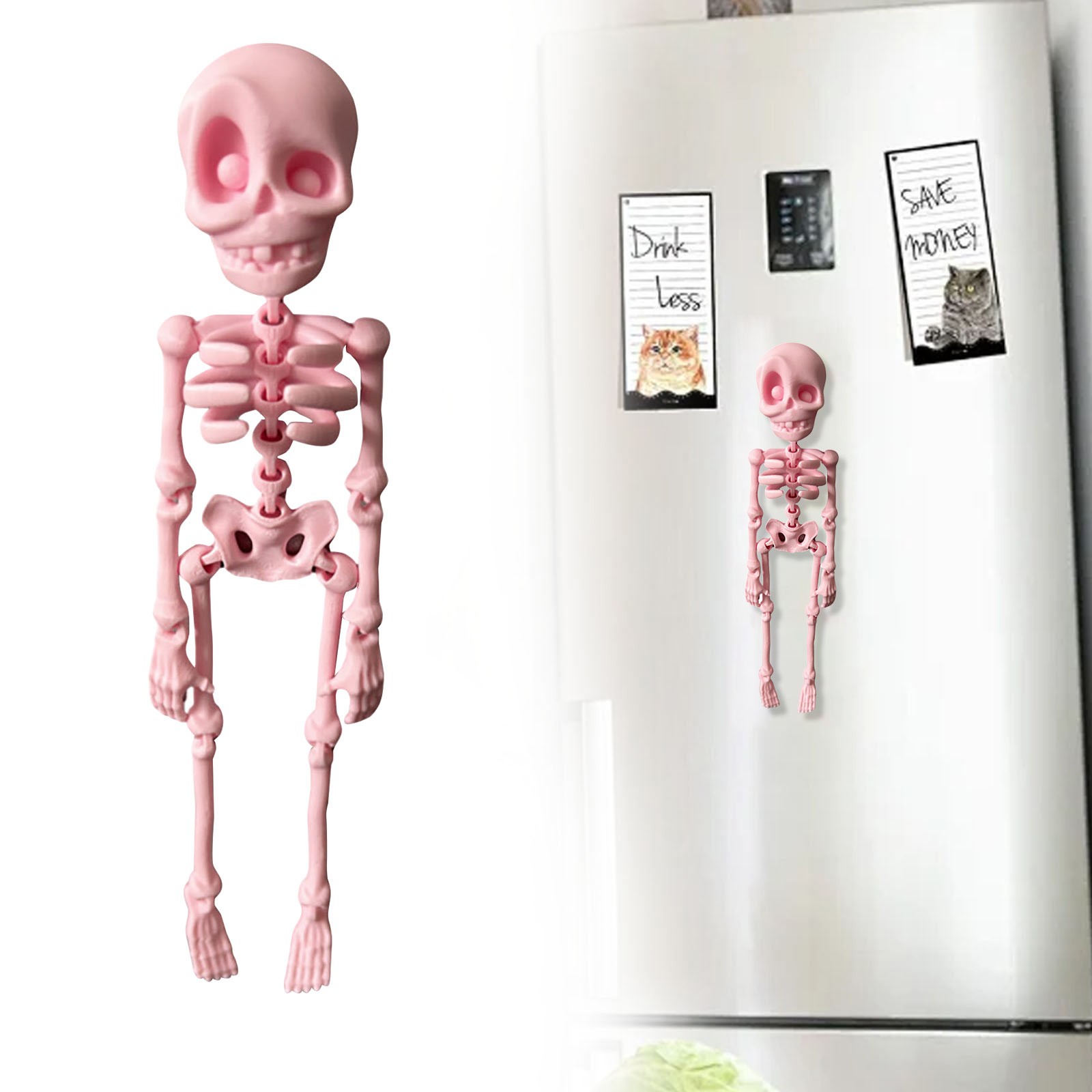 Skeleton Fridge Magnets Poseable 7.8in Articulated Skull 3D Printed for ...