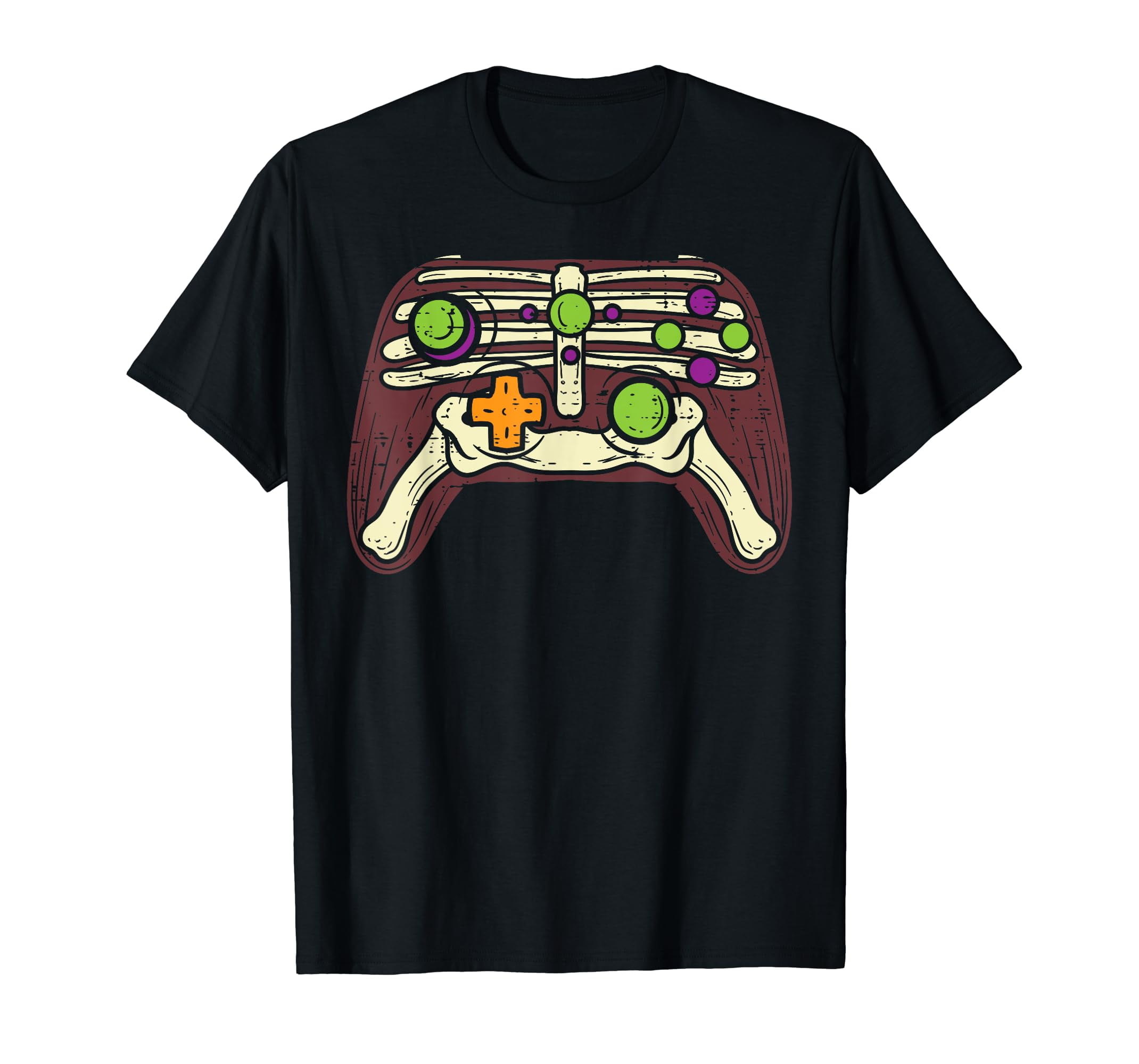 Skeleton Game Controller Funny Halloween Gaming Gamer Boys T-Shirt ...