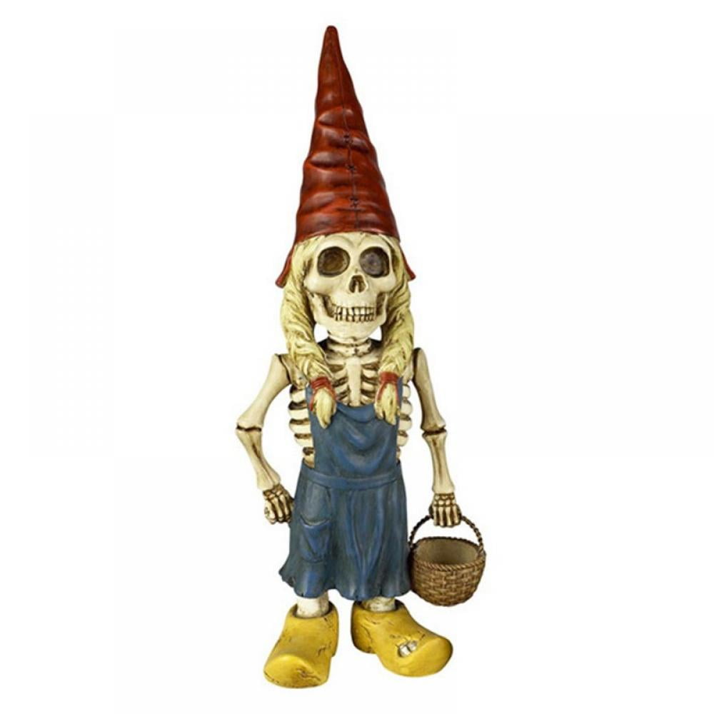 Skeleton Garden Gnomes Couple Statues, Funny Garden Gnomes Figurines ...