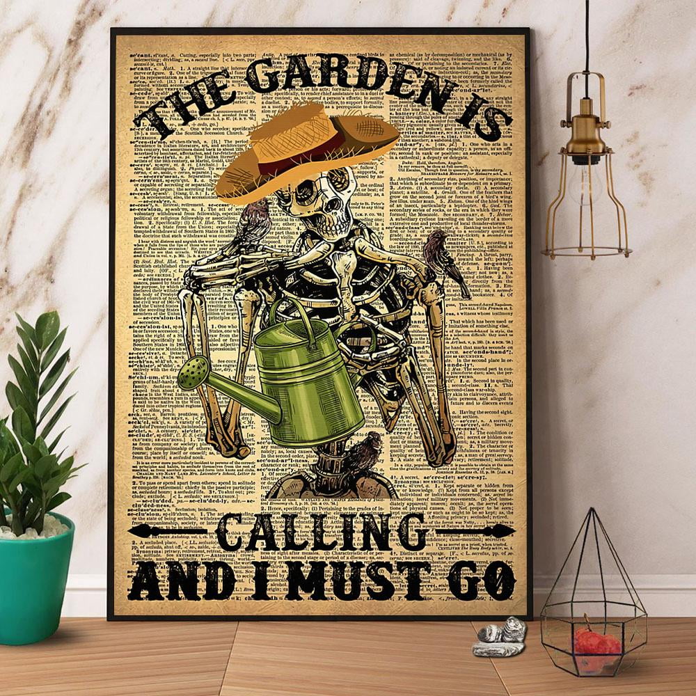 Skeleton Gardening The Garden Is Calling And I Must Go Paper Poster No ...