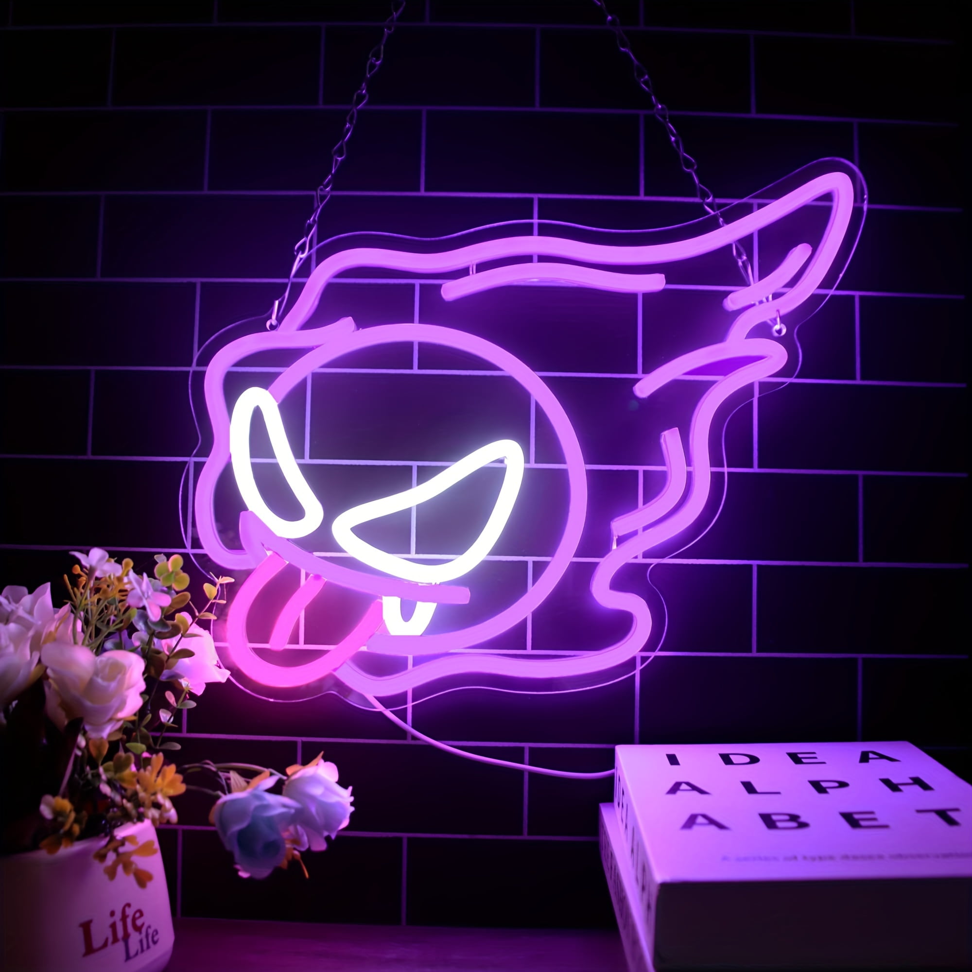 Skeleton Ghost Neon Sign Light 11.8"x11.8" LED Neon Light with On/Off ...