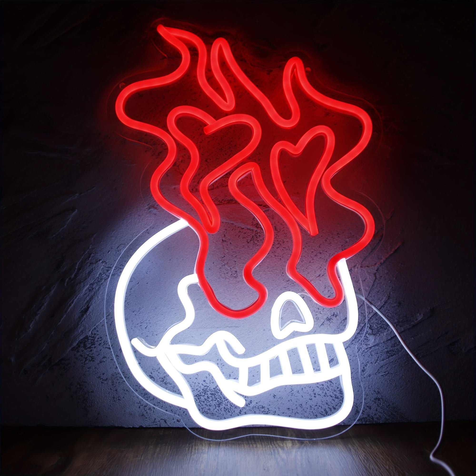 Skeleton Ghost Neon Sign Light 15.8"x11.8" LED Neon Light with On/Off ...