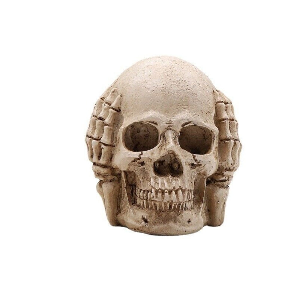 Skeleton Glowing Skeleton Mini Skull Heads Halloween Figurines Garden ...