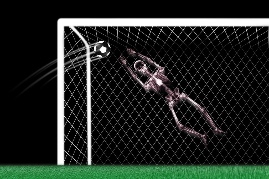 Skeleton Goalie in Soccer Match X Ray Photo Photograph Cool Wall Art ...