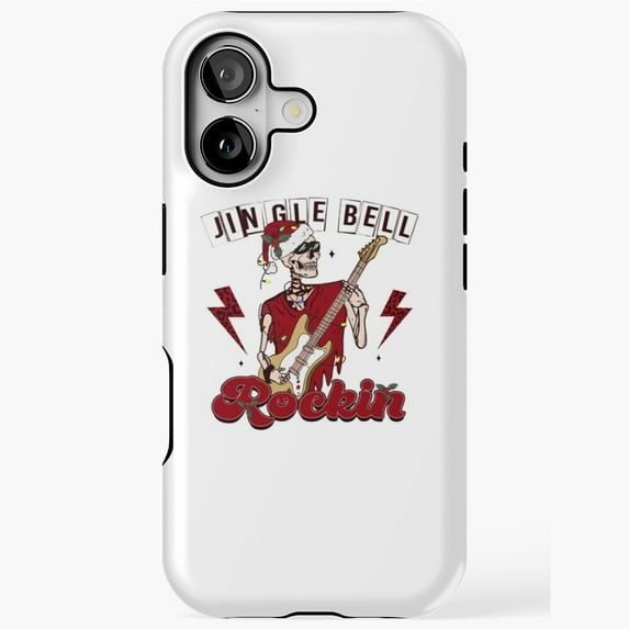 Skeleton Guitarist Jingle Bell Rock Holiday Pattern for iPhone 17 11 12 ...