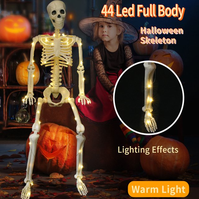 Skeleton Halloween Decor Indoor 36 Inch Life Size Light Up Skeleton ...