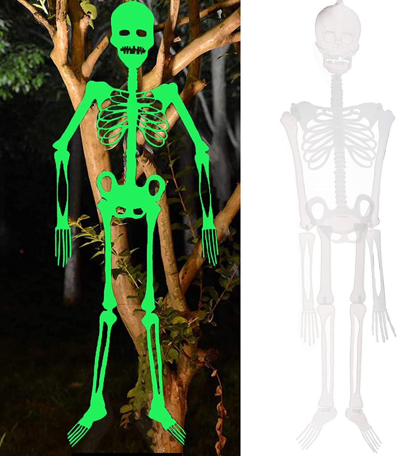 Skeleton Halloween Decoration Decor Posable - Luminous Noctilucent Life ...