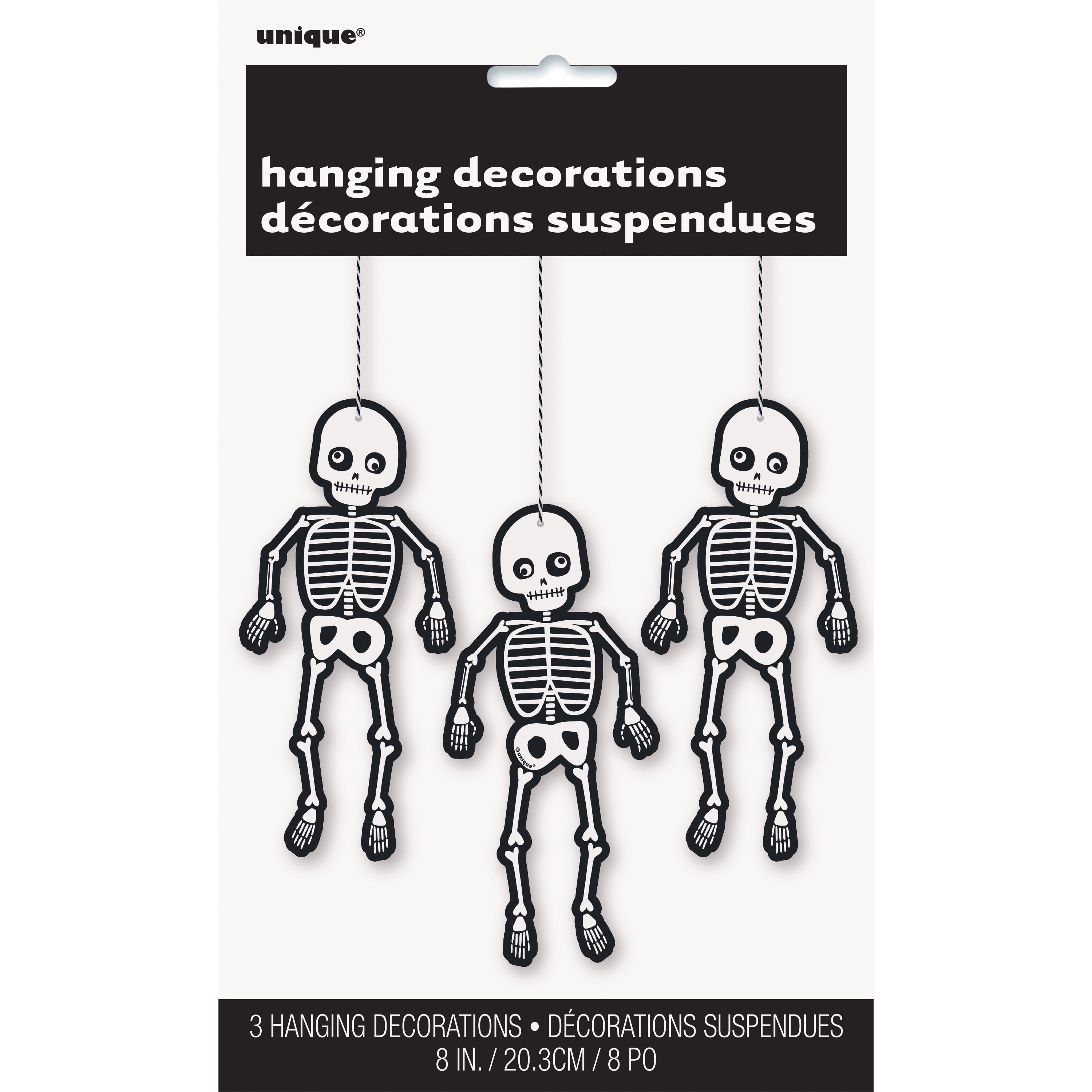 Skeleton Halloween Hanging Decorations, 8in, 3ct - Walmart.com
