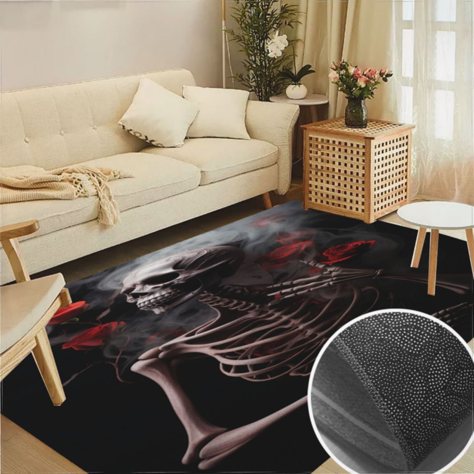 Skeleton Halloween, Snake Wrapped Around Skeleton, Red Rose Smoke And ...